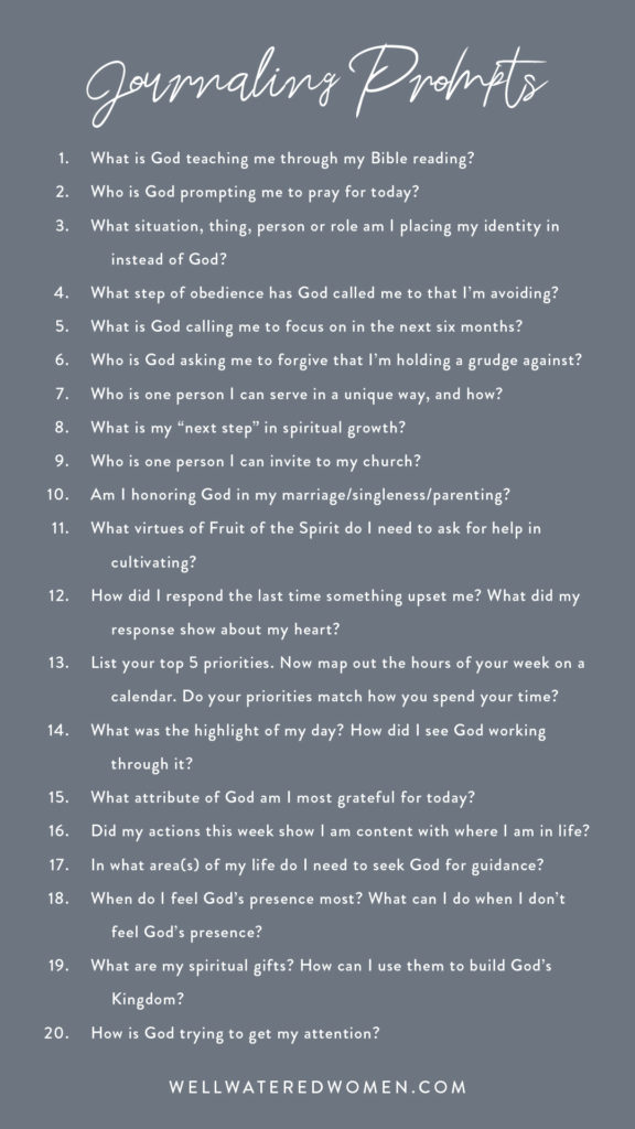 20 Journaling Prompts for Spiritual Growth – Well-Watered Women
