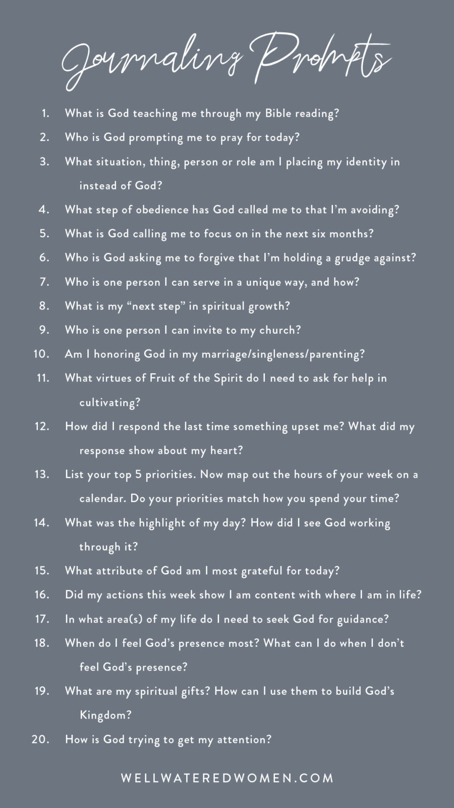 20 Journaling Prompts for Spiritual Growth – Well-Watered Women